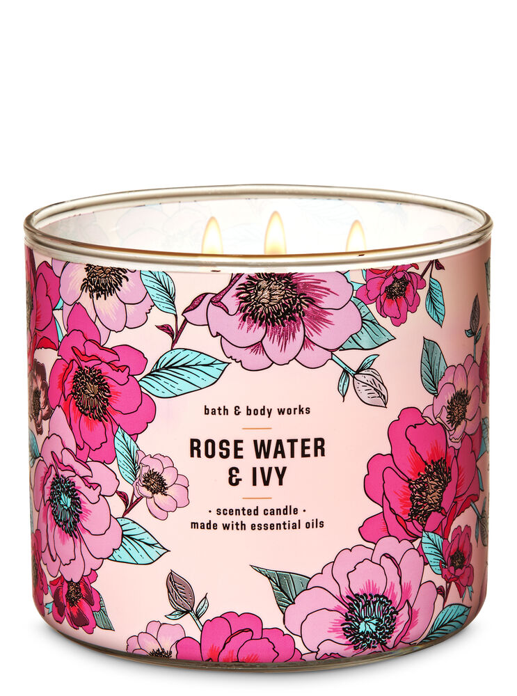 Buy Rose Water & Ivy 3-Wick Candle Online | Bath & Body Works Thailand