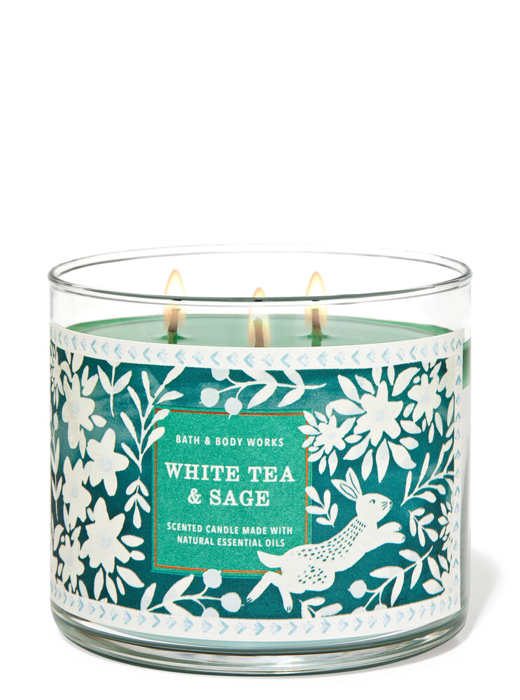 Buy White Tea & Sage 3-Wick Candle Online | Bath & Body Works Thailand