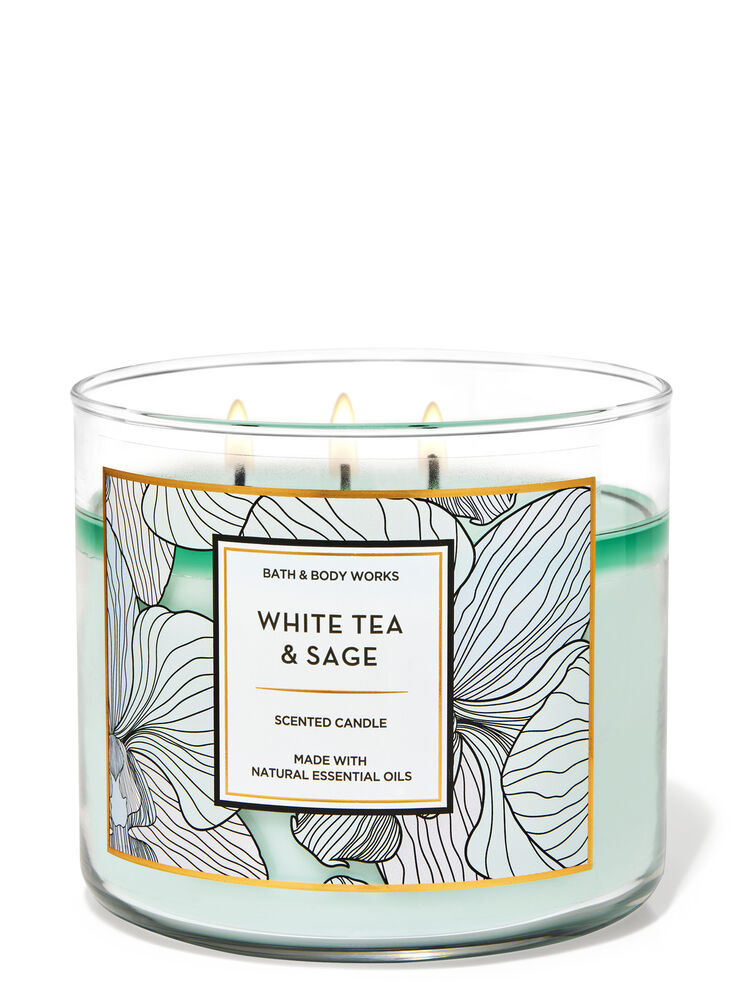 Buy White Tea & Sage 3-Wick Candle Online | Bath & Body Works Thailand
