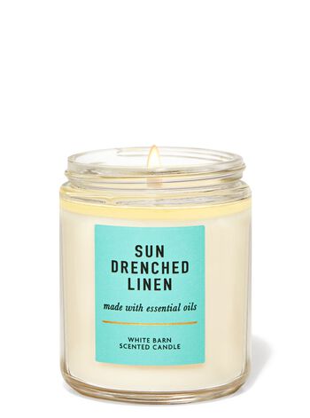 Shop Sun-Drenched Linen เทียนหอม 1 ไส้ | TH Bath & Body Works
