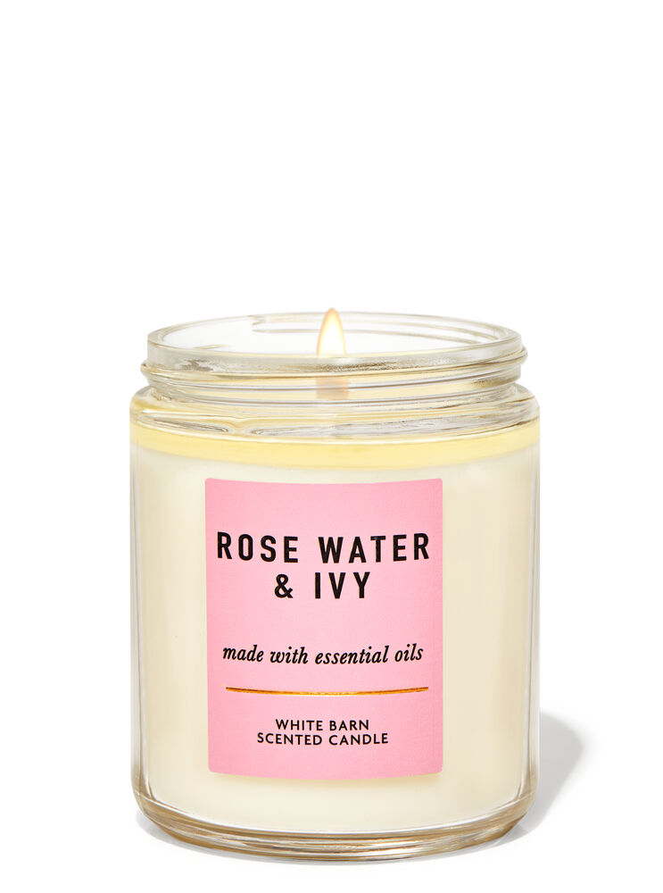 Buy Rose Water & Ivy Single Wick Candle Online | Bath & Body Works Thailand